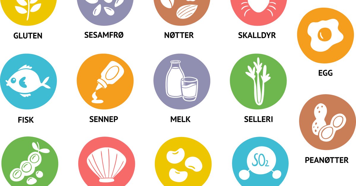 Med Matinfo får du informasjon om de 14 merkepliktige allergenene - Matinfo